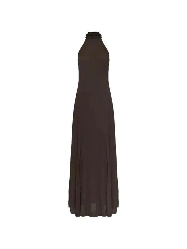 SAMSOE SAMSOE Halterneck Tie-fastening Dress - Brown
