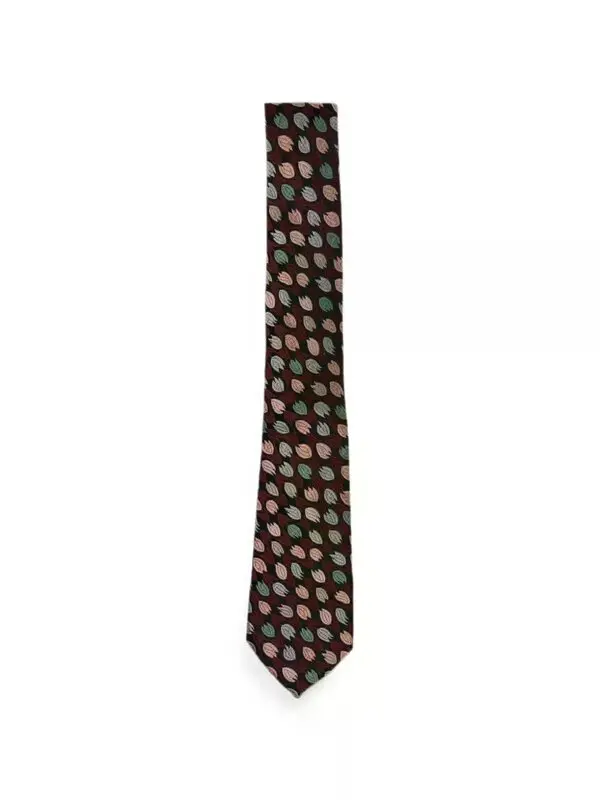 Yohji Yamamoto Graphic-pattern Derby Tie - Black