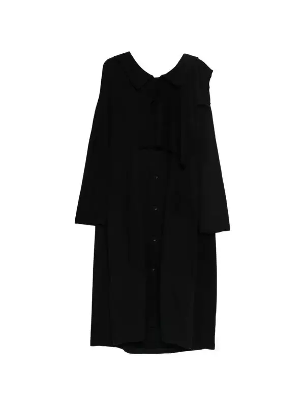 Yohji Yamamoto Gauze Draped Coat - Black