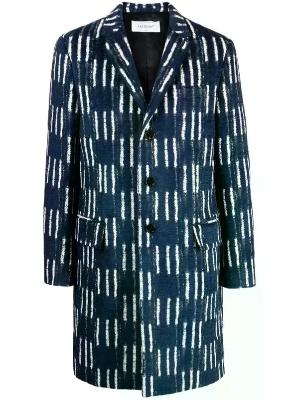 Off-White Shibori Jacquard Coat - Blue