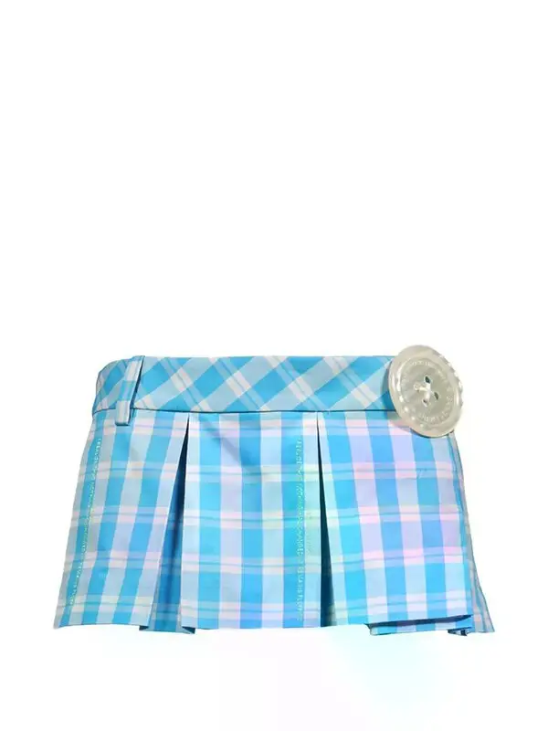 Sandy Liang Satsuma Check Pleated Skort - Blue