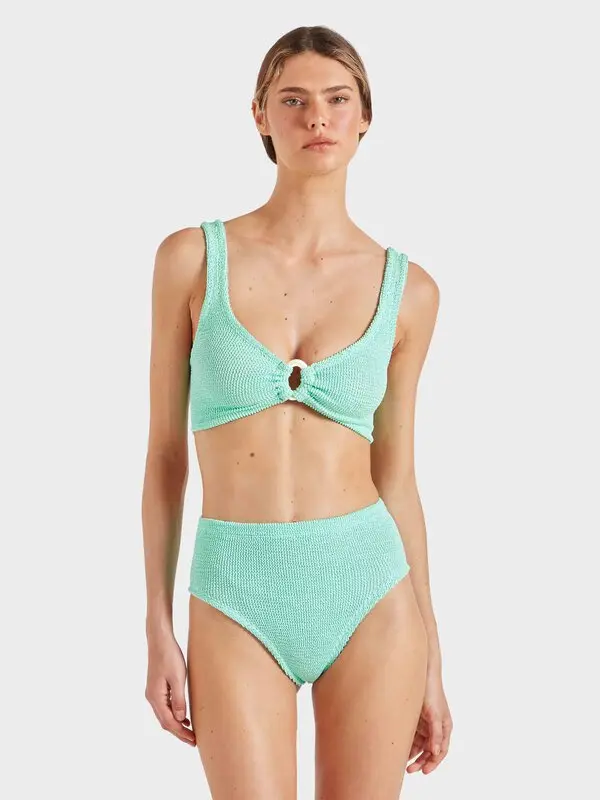 Hunza G Nadine Bikini With Pearly Hoop - Metallic Mint