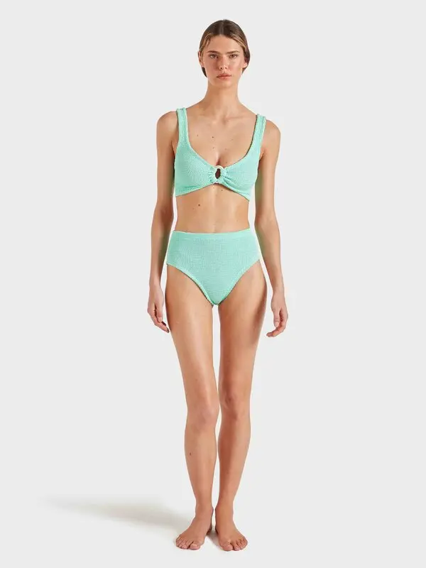Hunza G Nadine Bikini With Pearly Hoop - Metallic Mint