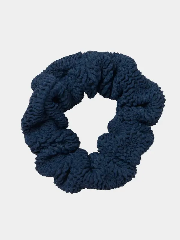Hunza G Scrunchie - Crinkle Navy