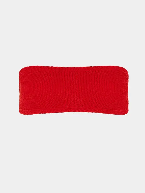 Hunza G Bandeau Bikini Top - Crinkle Red