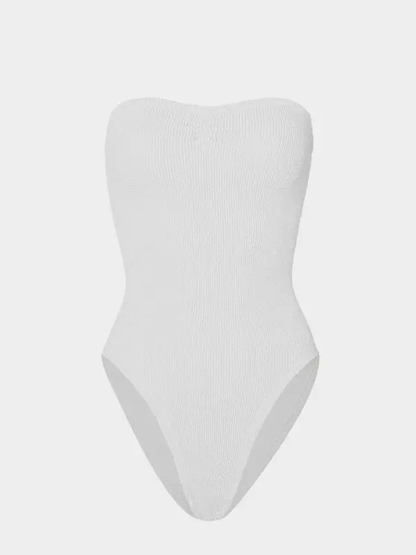 Hunza G Brooke Bandeau Swimsuit - White