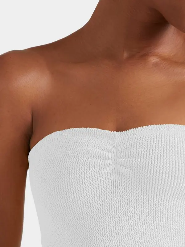 Hunza G Brooke Bandeau Swimsuit - White