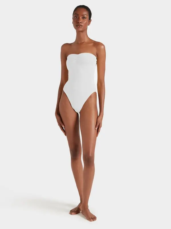 Hunza G Brooke Bandeau Swimsuit - White