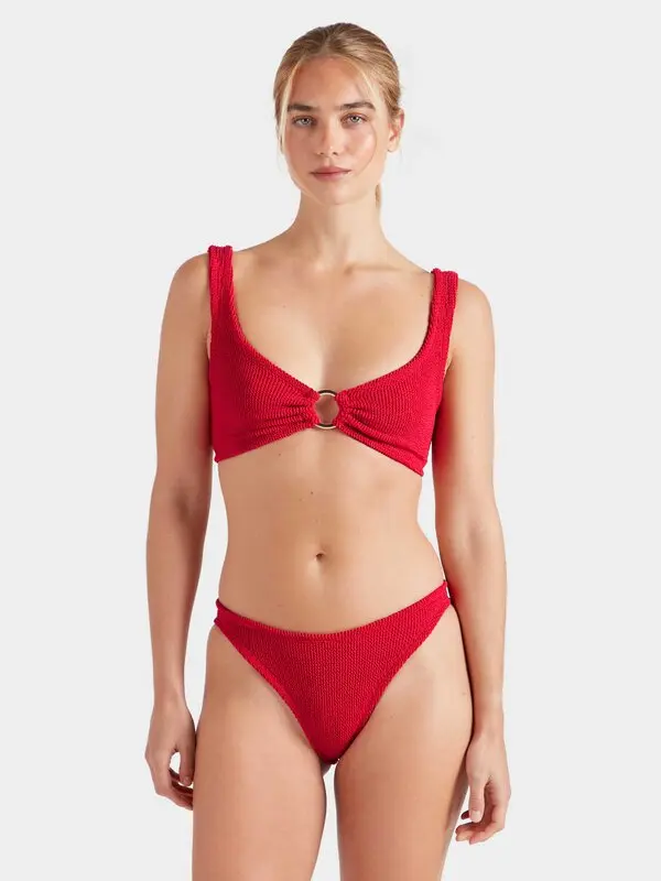 Hunza G Julia Bikini With Gold Hoop - Red