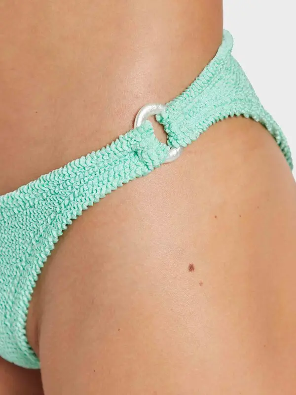 Hunza G Misty Bikini With Pearly Hoop | | Original Crinkle™ Swimwear - Metallic Mint