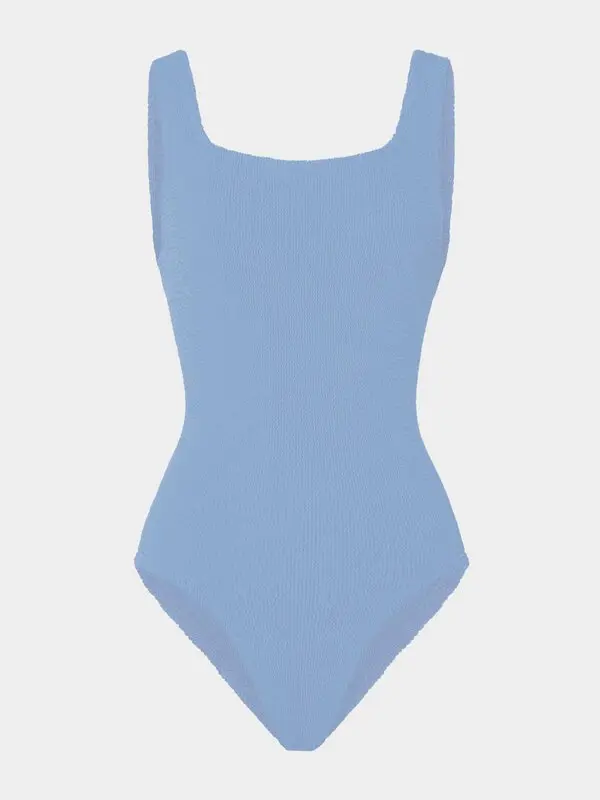 Hunza G Coverage Square Neck Swim | | Original Crinkle™ Swimwear - Cornflower