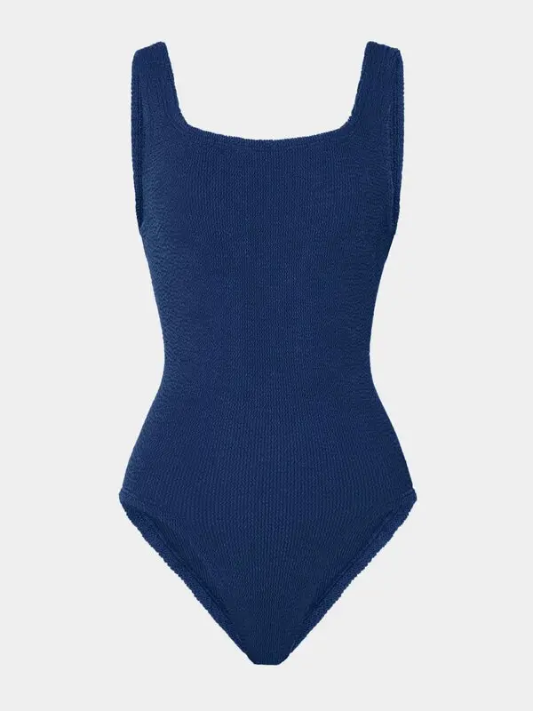 Hunza G Coverage Square Neck Swim | | Original Crinkle™ Swimwear - Navy