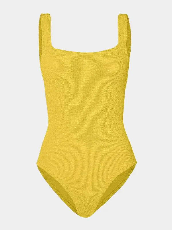 Hunza G Coverage Square Neck Swim | | Original Crinkle™ Swimwear - Sunflower
