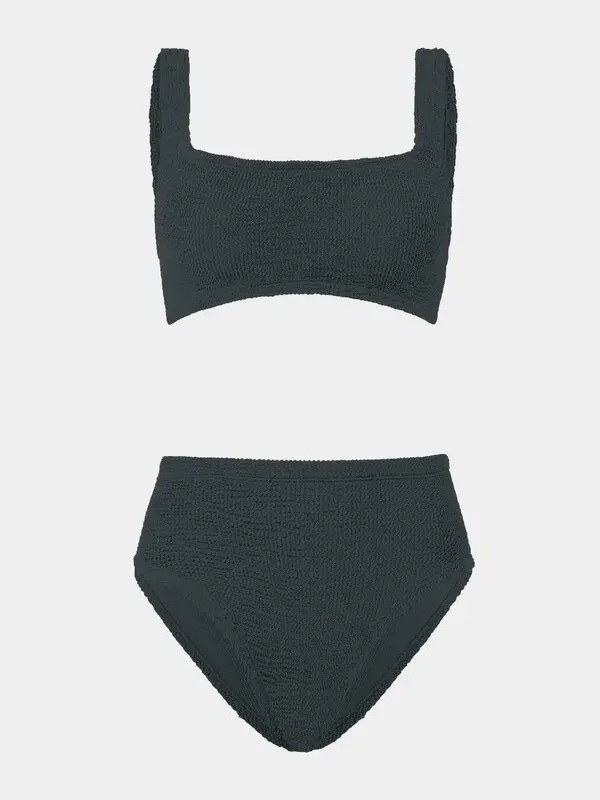 Hunza G Patricia Bikini - Crinkle Metallic Graphite