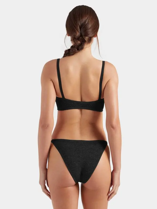 Hunza G Iris Bikini With Gold Hoops - Black
