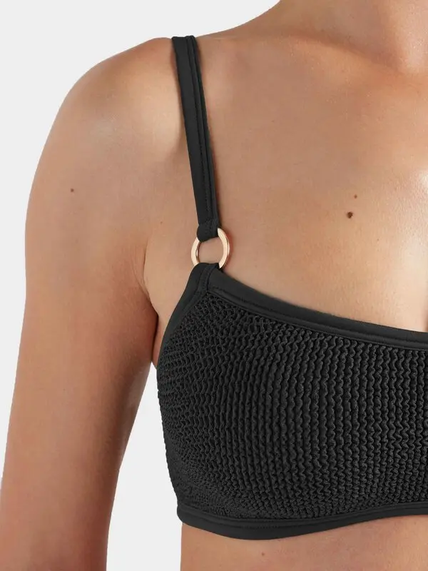 Hunza G Iris Bikini With Gold Hoops - Black