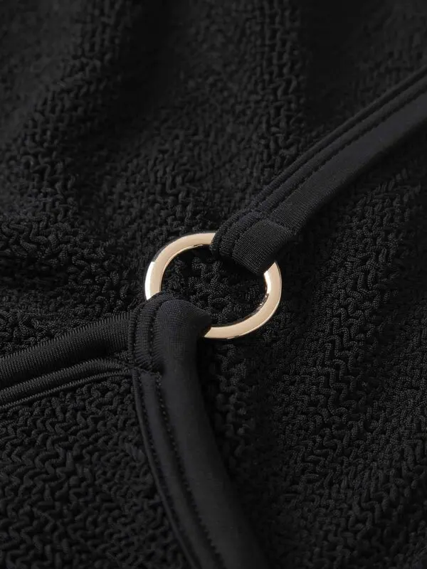Hunza G Iris Bikini With Gold Hoops - Black