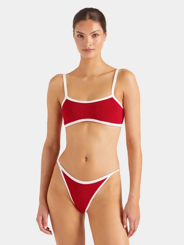 Hunza G Tyler Crinkle Bikini - Red/white