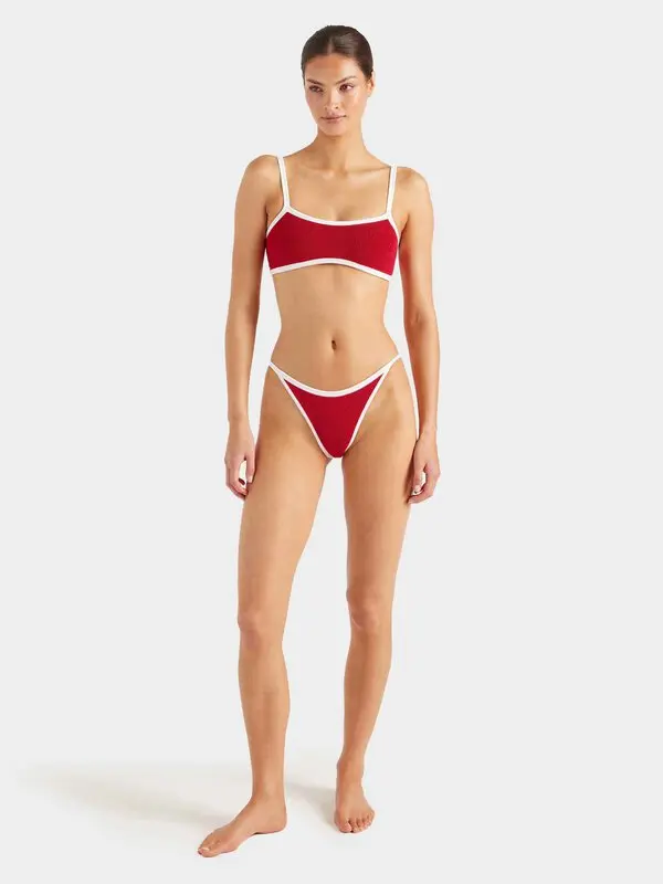 Hunza G Tyler Crinkle Bikini - Red/white