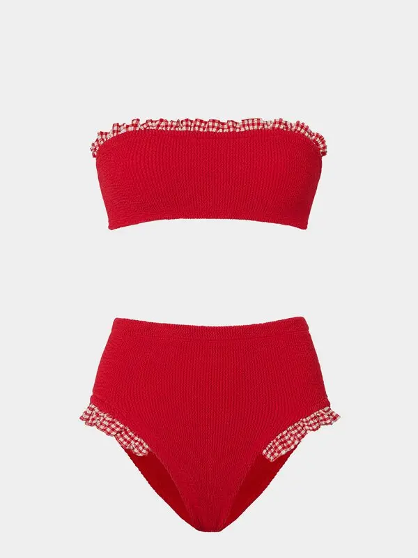 Hunza G Peggy Bikini - Red Gingham