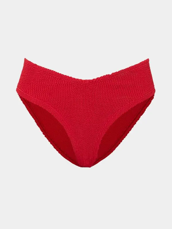 Hunza G V Waist Bikini Bottom | | Original Crinkle™ Swimwear - Red