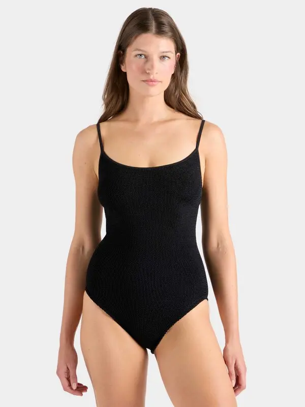 Hunza G Coverage Pamela Swim | | Original Crinkle™ Swimwear - Black