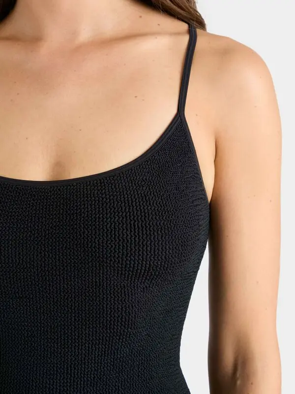Hunza G Coverage Pamela Swim | | Original Crinkle™ Swimwear - Black