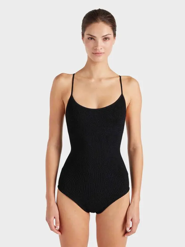 Hunza G Coverage Pamela Swim | | Original Crinkle™ Swimwear - Black