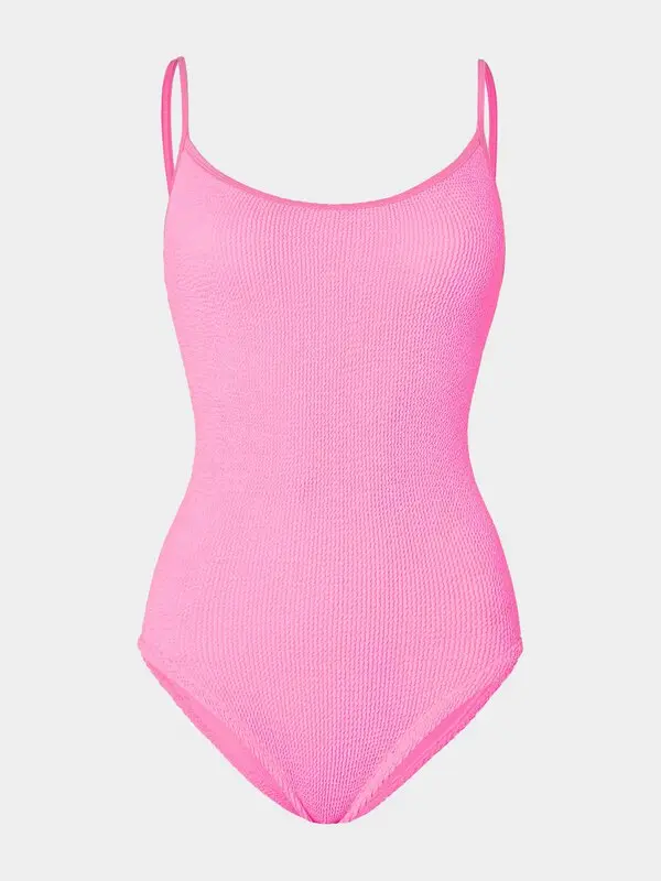 Hunza G Coverage Pamela Swim | | Original Crinkle™ Swimwear - Bubblegum