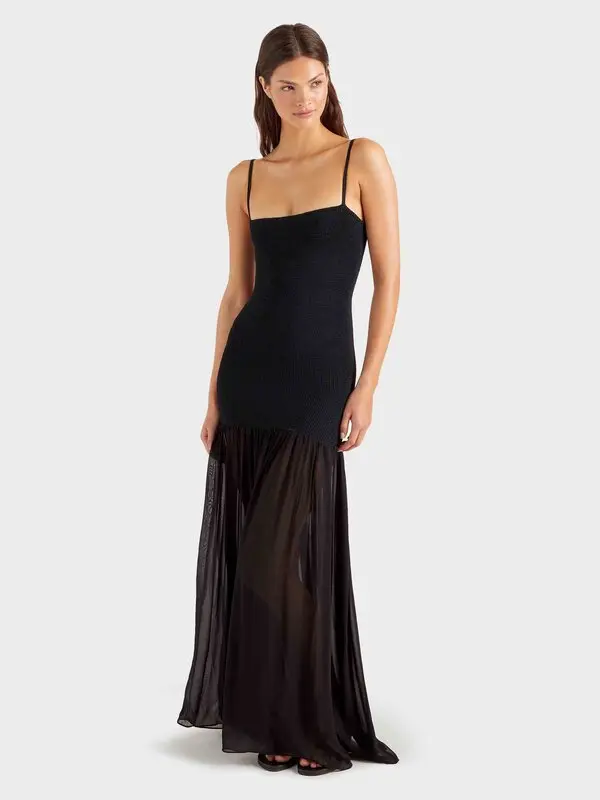 Hunza G Original Crinkle Hybrid Maxi Dress