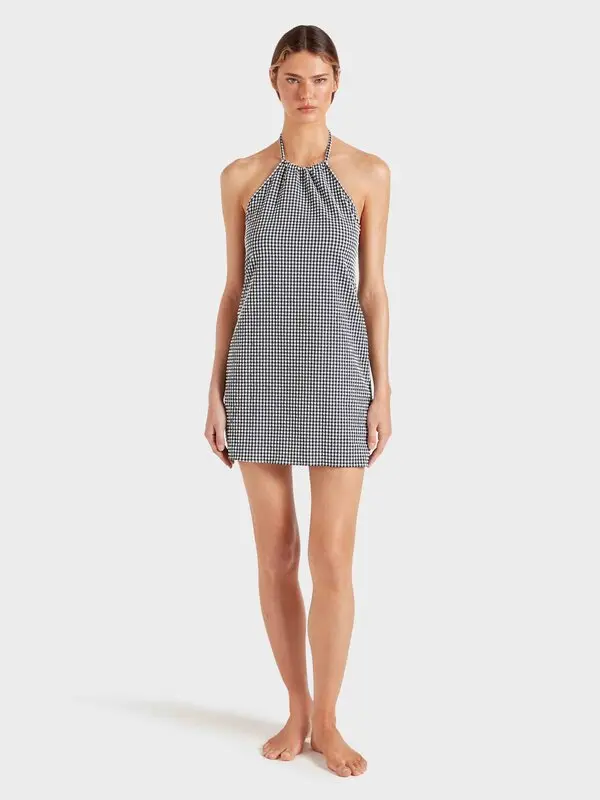 Hunza G Gingham Seersucker Mini Dress