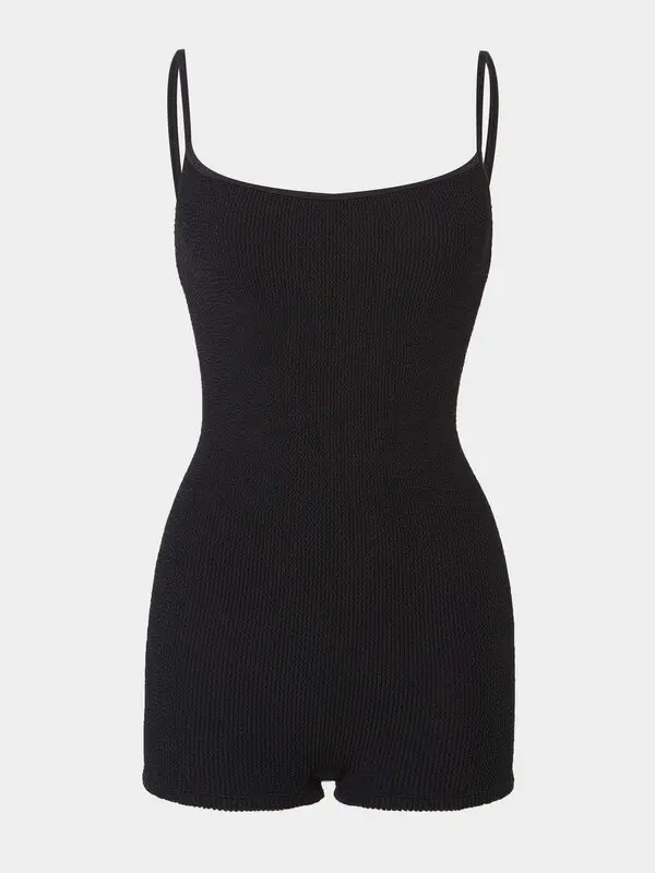 Hunza G Pamela Romper - Crinkle Black