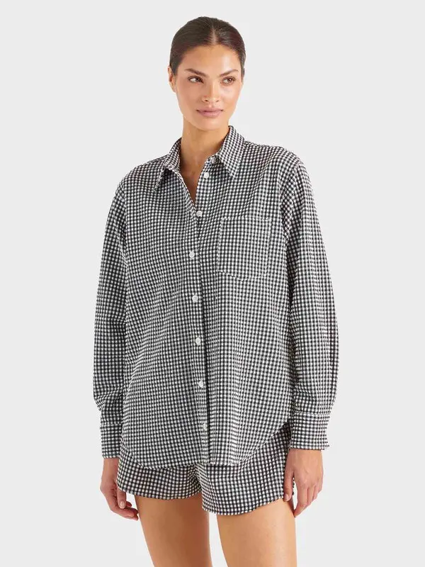 Hunza G Gingham Seersucker Shirt