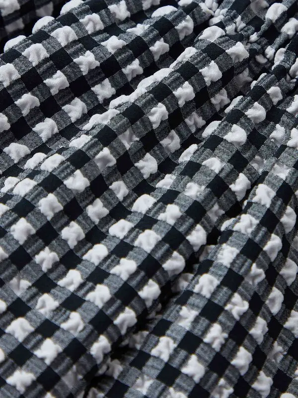 Hunza G Sofia Gingham Headscarf - Black Gingham