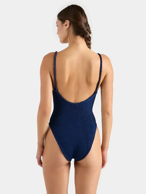 Hunza G Camille Swim | | Original Crinkle™ Swimwear - Navy