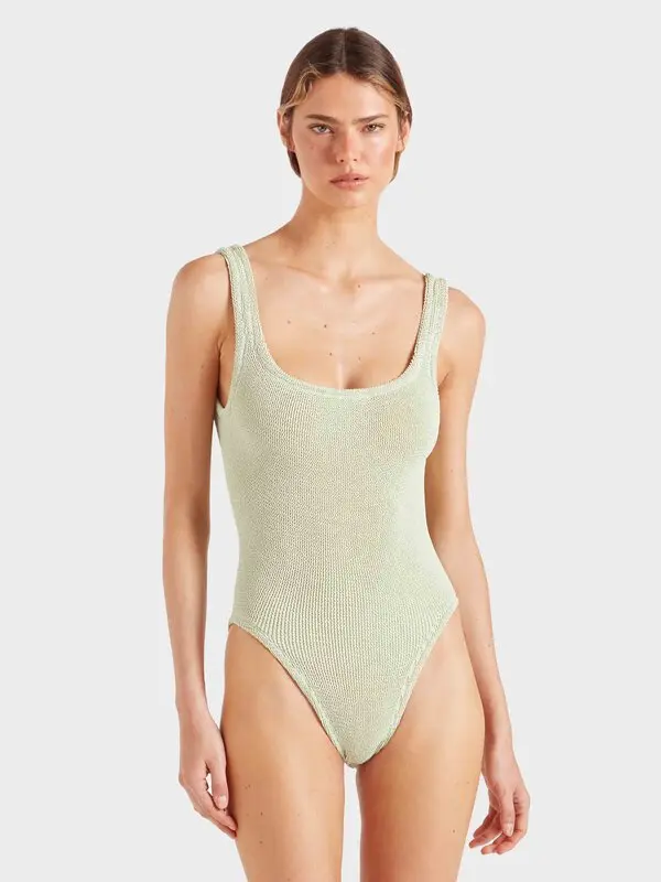 Hunza G Fouquet's New York Square Neck Swimsuit - Sage
