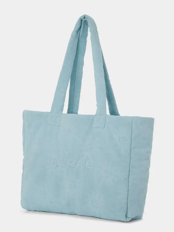 Hunza G Sunny Towelling Beach Tote Bag - Ice Blue