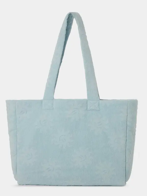 Hunza G Sunny Towelling Beach Tote Bag - Ice Blue