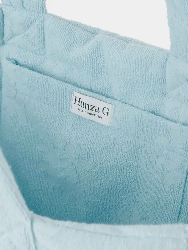 Hunza G Sunny Towelling Beach Tote Bag - Ice Blue