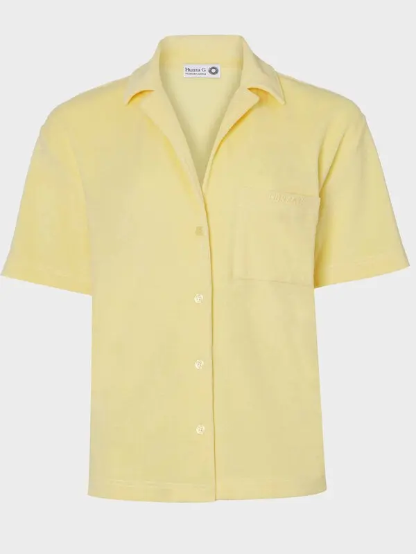 Hunza G Terry Toweling Cuban Shirt - Butter