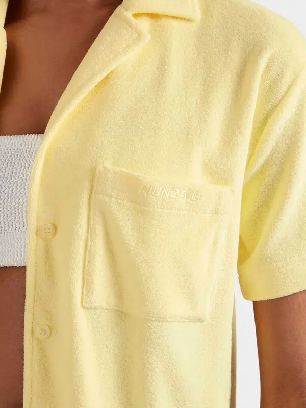 Hunza G Terry Towelling Cuban Shirt - Butter