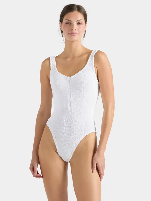 Hunza G Dallas Swim | | Original Crinkle™ Swimwear - White