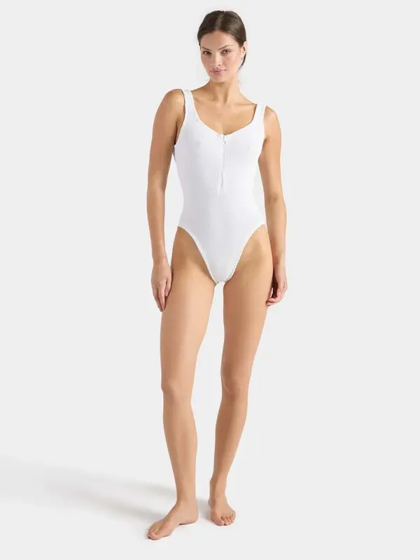 Hunza G Dallas Swim | | Original Crinkle™ Swimwear - White
