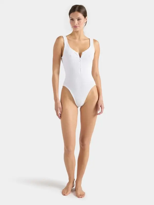 Hunza G Dallas Swim | | Original Crinkle™ Swimwear - White