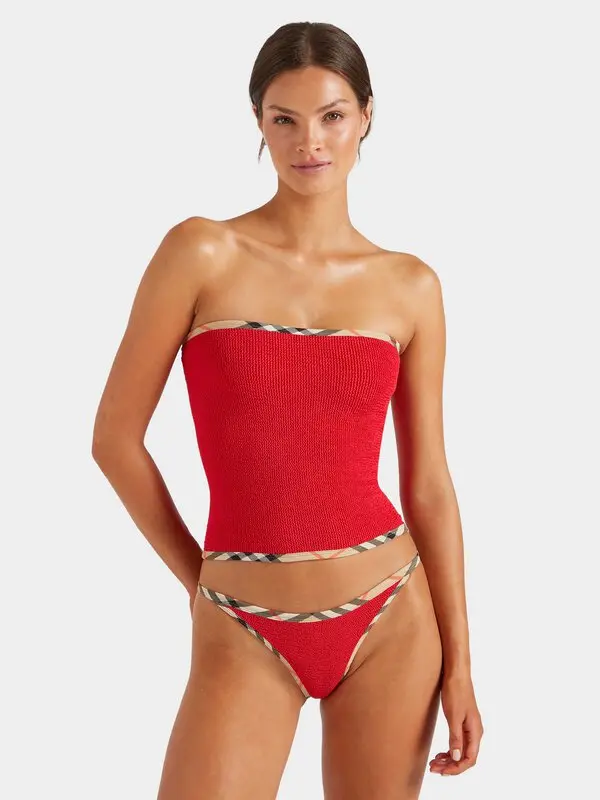 Hunza G Burberry X Devyn Swimskirt/top - Red/check