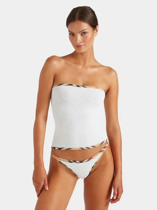 Hunza G Burberry X Devyn Swimskirt/top - White/check