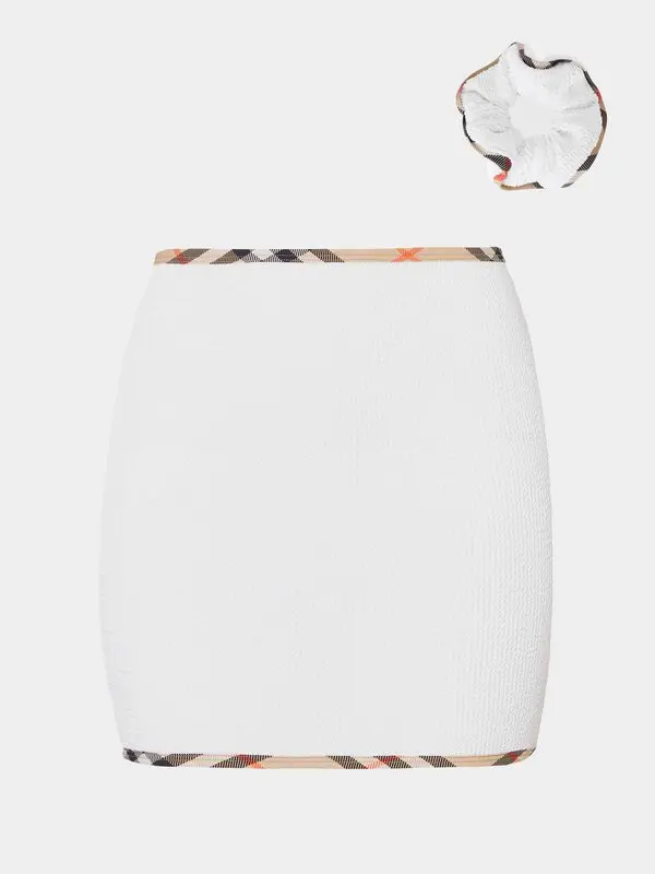 Hunza G Burberry X Devyn Swimskirt/top - White/check