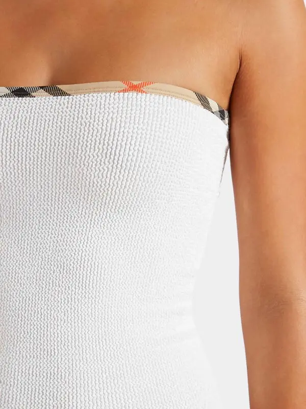 Hunza G Burberry X Devyn Swimskirt/top - White/check