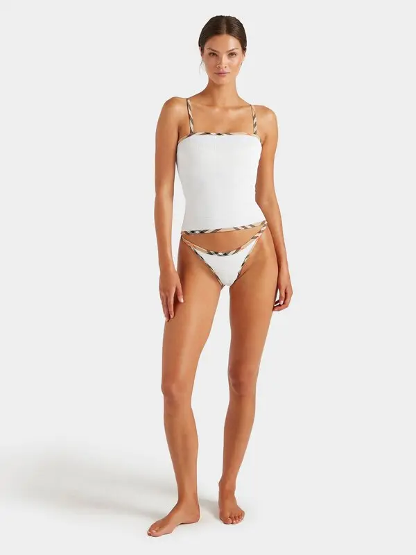 Hunza G Burberry X Devyn Swimskirt/top - White/check