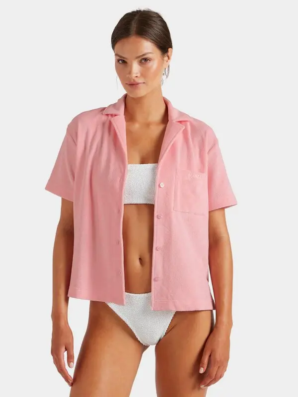 Hunza G Terry Towelling Cuban Shirt